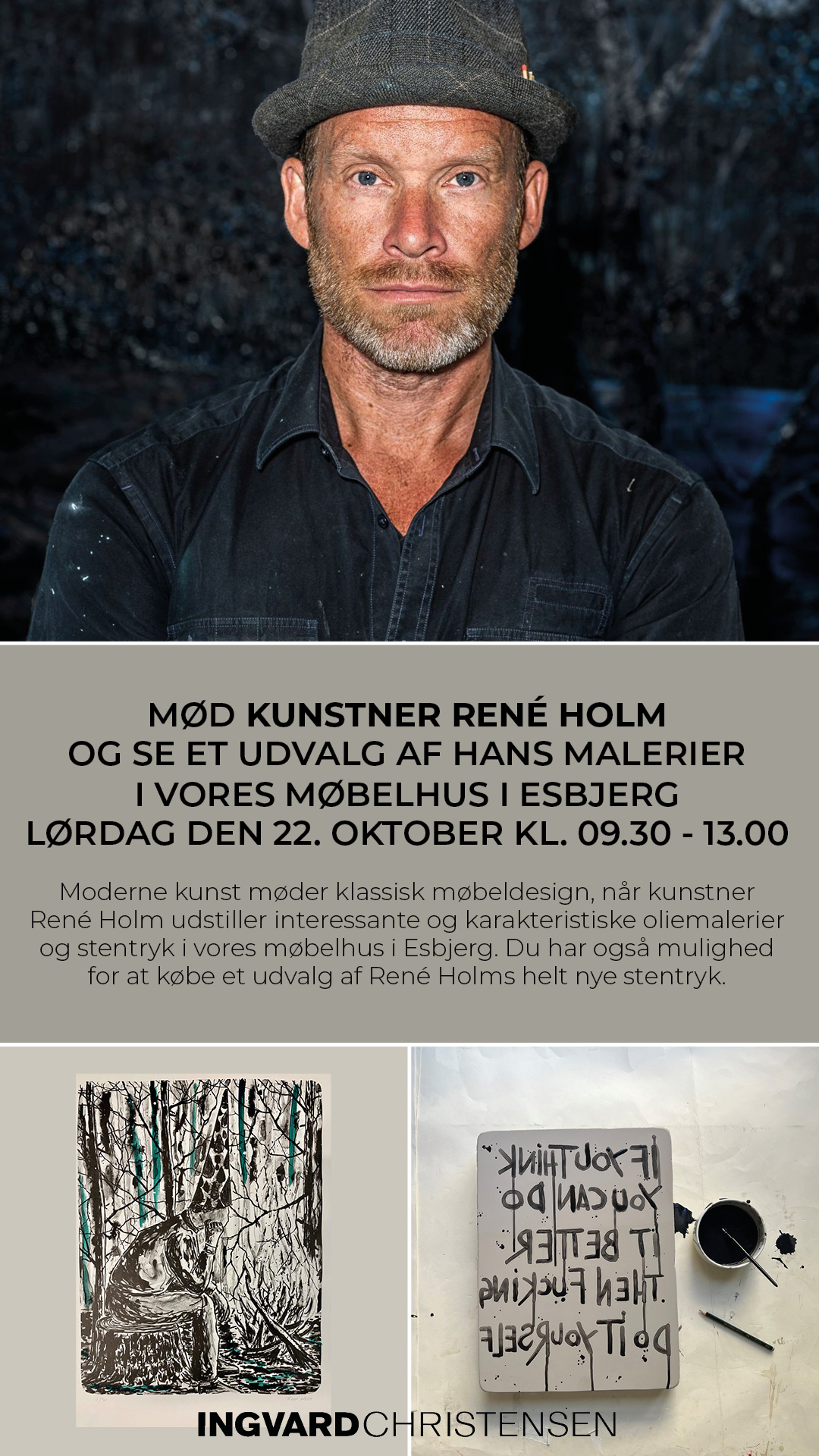 Den 22. Oktober 2022 - MØD KUNSTNER RENÉ HOLM I ESBJERG